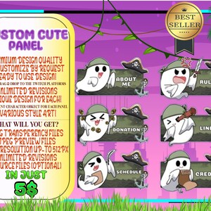 Custom Chibi Cute Twitch Panels for Your Stream / Personalized - Etsy