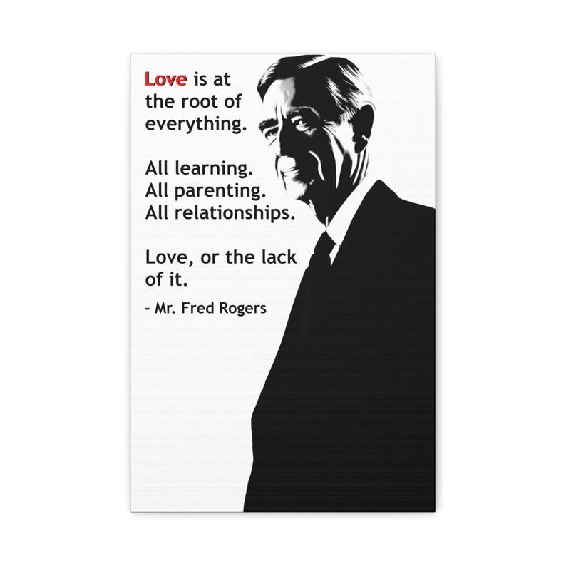 Mr. Rogers: Silhouette of Love and Wisdom Matte Canvas, Stretched, 1.25 ...