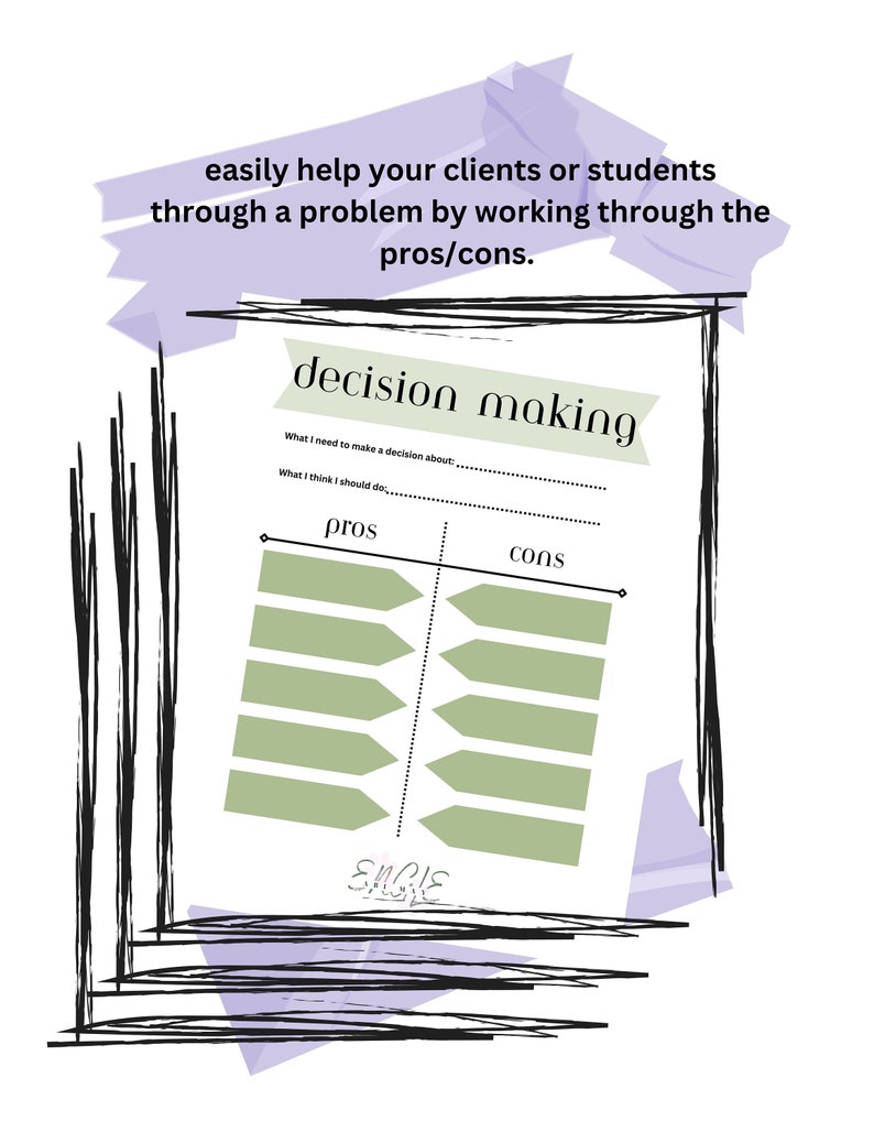 Decision-making Tree - Printable Worksheet and Guide for Clients and ...