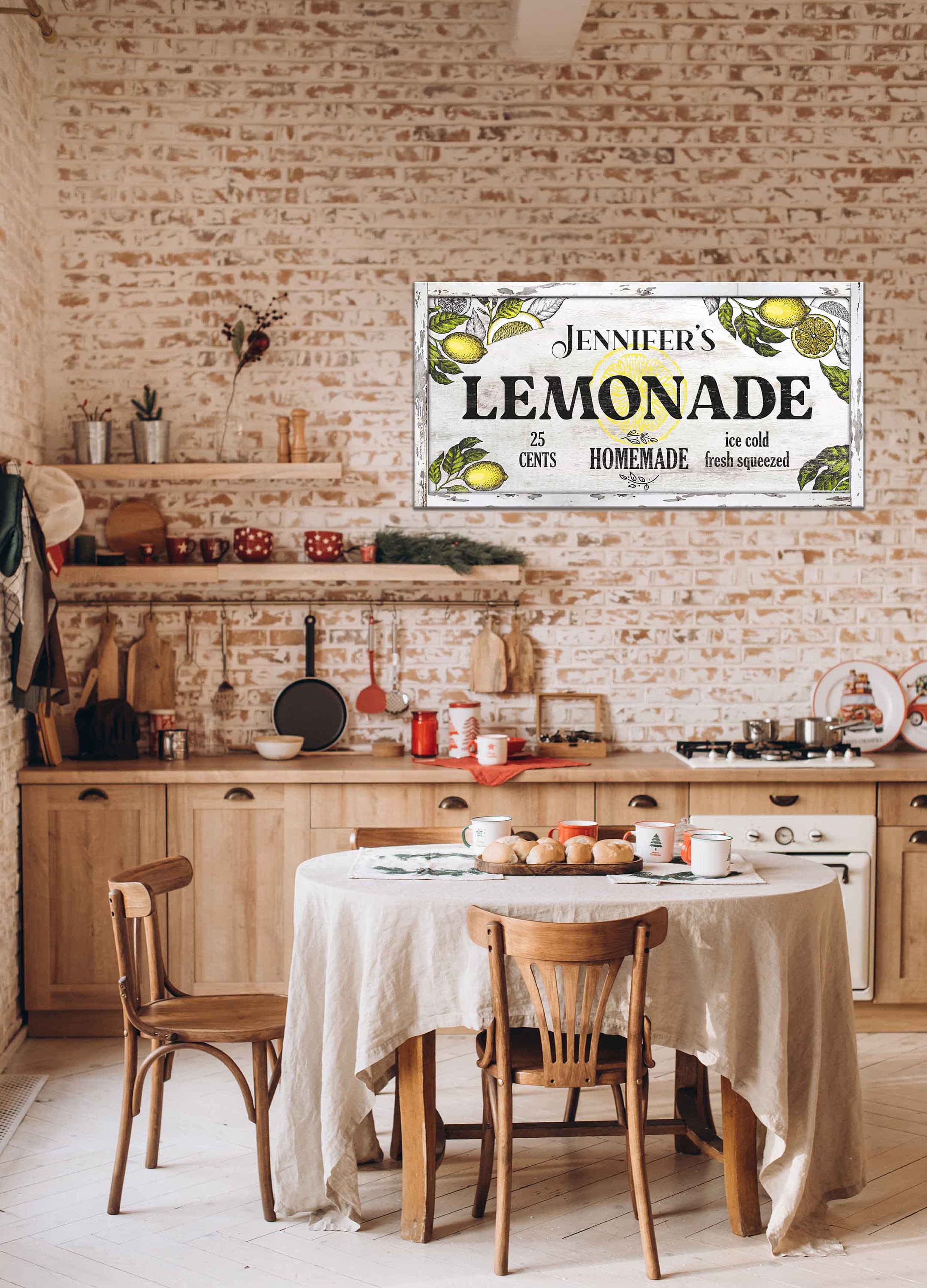 Custom Lemonade Sign Canvas Wall Art Lemonade Stand Sign Home Kitchen ...