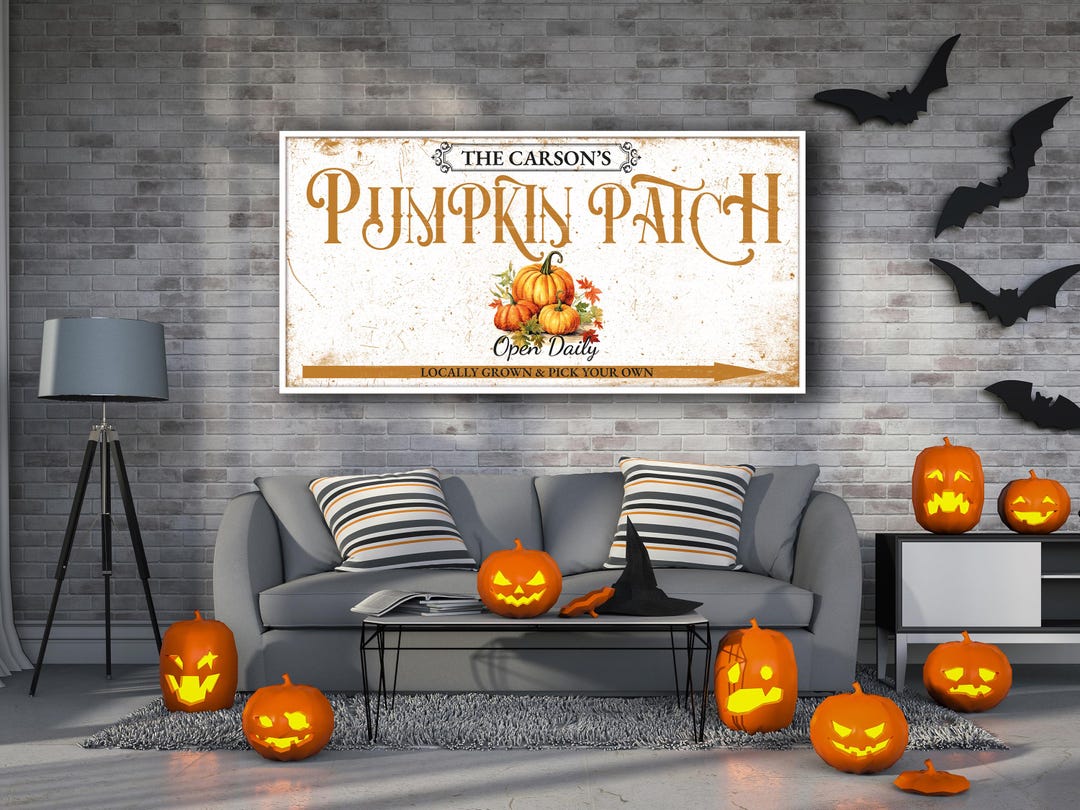 Personalized Pumpkin Patch Metal Sign - Rustic Farmhouse Fall Wall Art ...