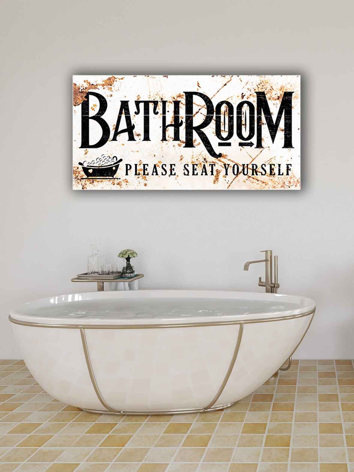 Custom Bathroom Sign Canvas Home Design Bathroom Decor New Home Gift ...
