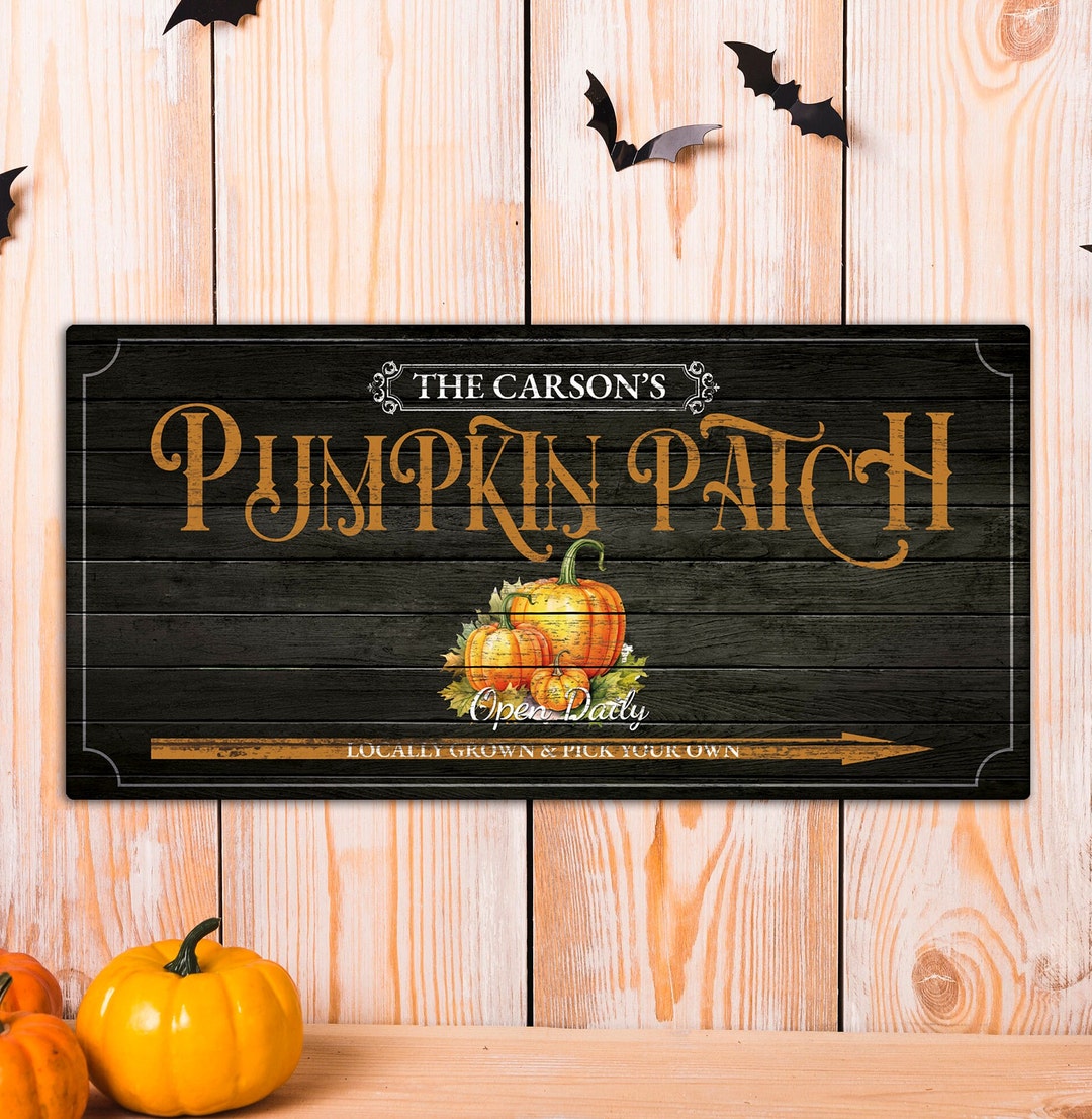 Personalized Pumpkin Patch Sign: Modern Farmhouse Halloween Canvas - Etsy