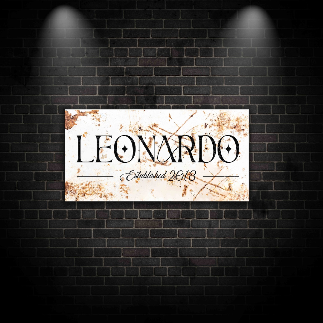 Custom Shop Name Sign Est Date Family Name Rustic Design Canvas Wall ...