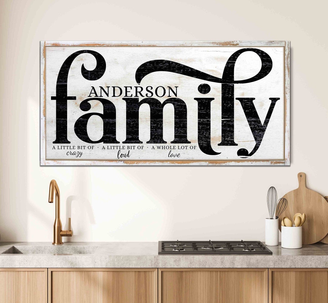 Personalized Family Name Canvas Sign Rustic Design Family Quotes Large ...