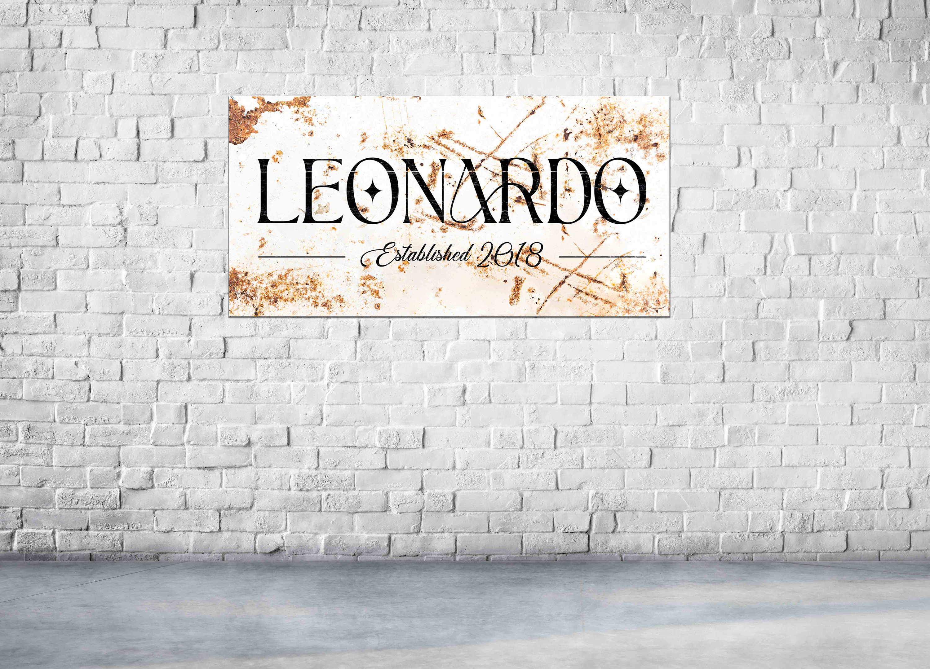 Custom Shop Name Sign Est Date Family Name Rustic Design Canvas Wall ...