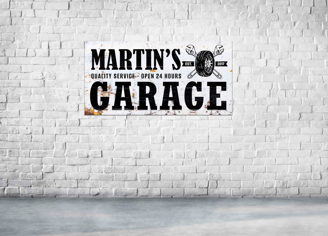 Custom Garage Sign Canvas Wall Decor Car Dealership Mechanic Sign Car ...