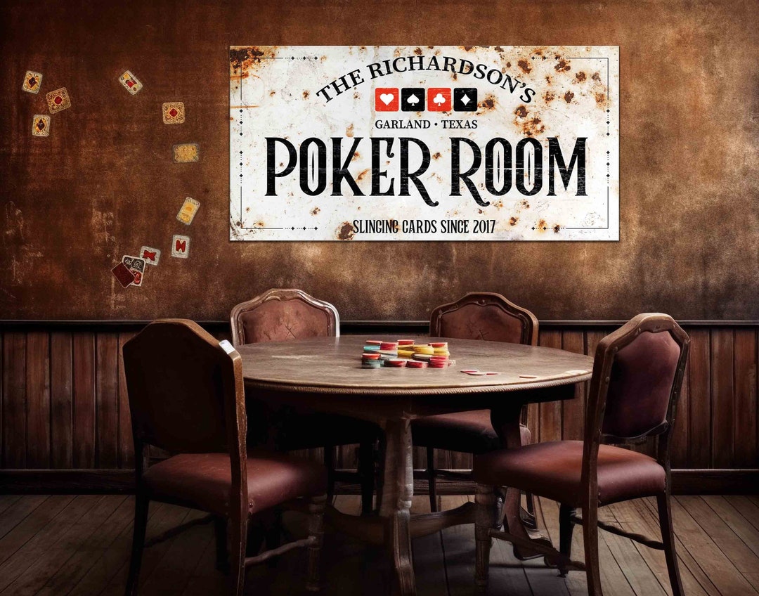 Custom Poker Room Sign Game Lounge Wall Decor Man Cave Basement Decor ...