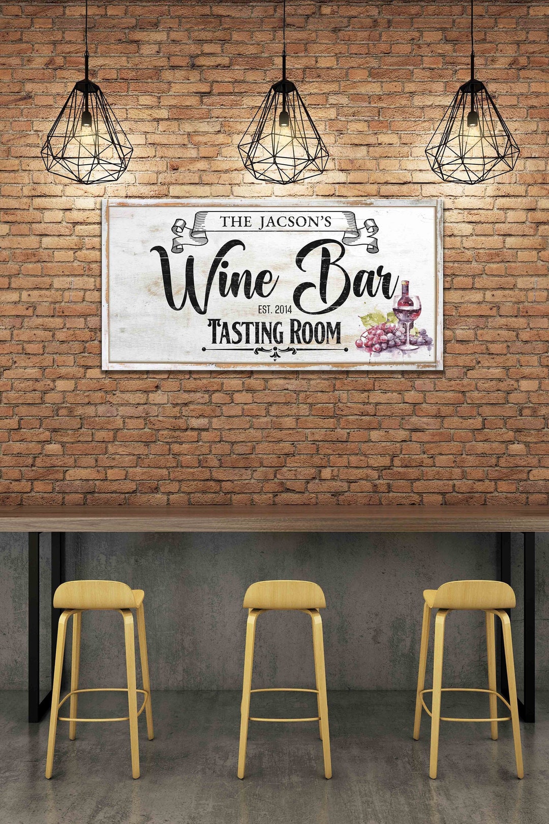 Custom Wine Bar Sign Canvas Print Wine Tasting Personalized Sign Bar ...