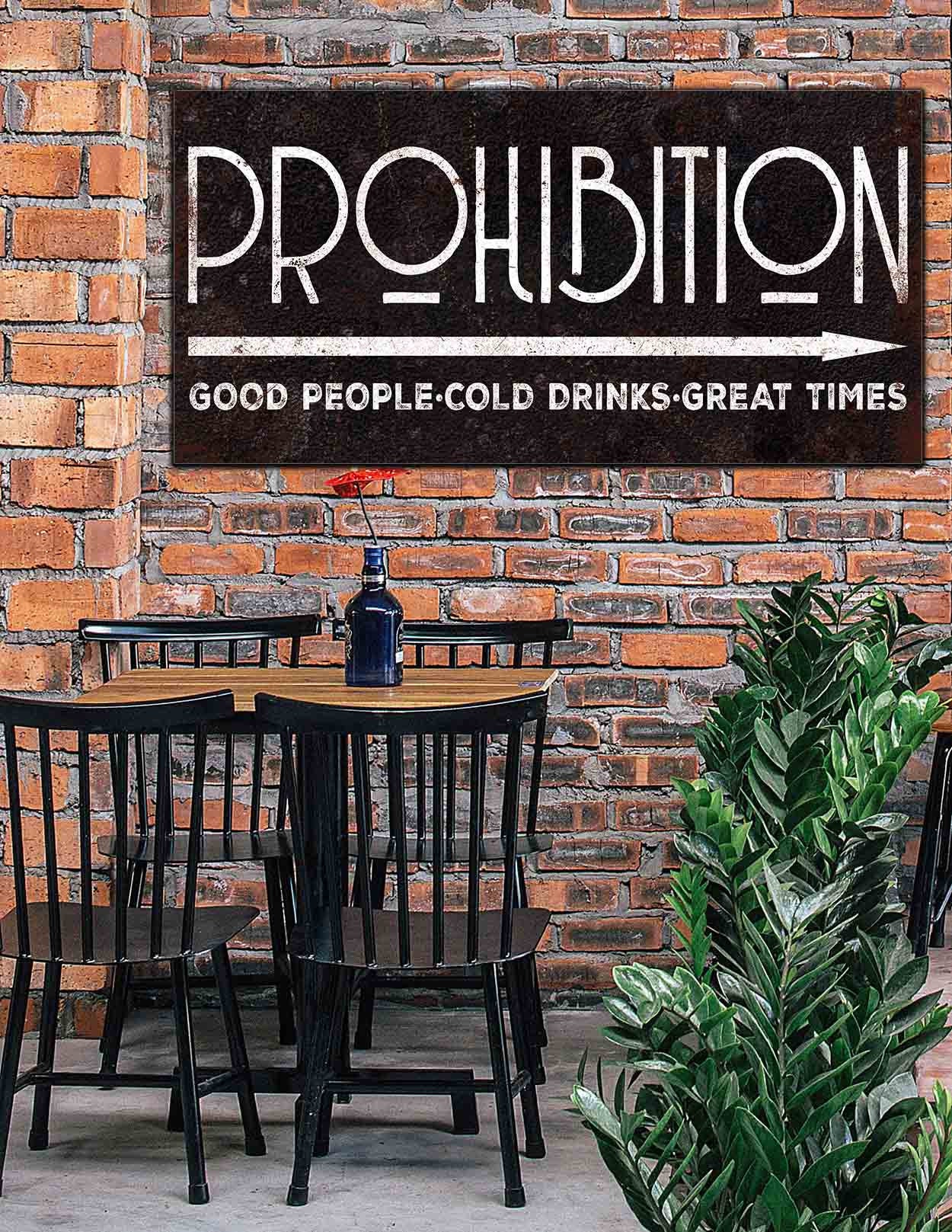 Custom Bar Sign Canvas Prohibition Large Canvas Print Bar Decor Canvas ...