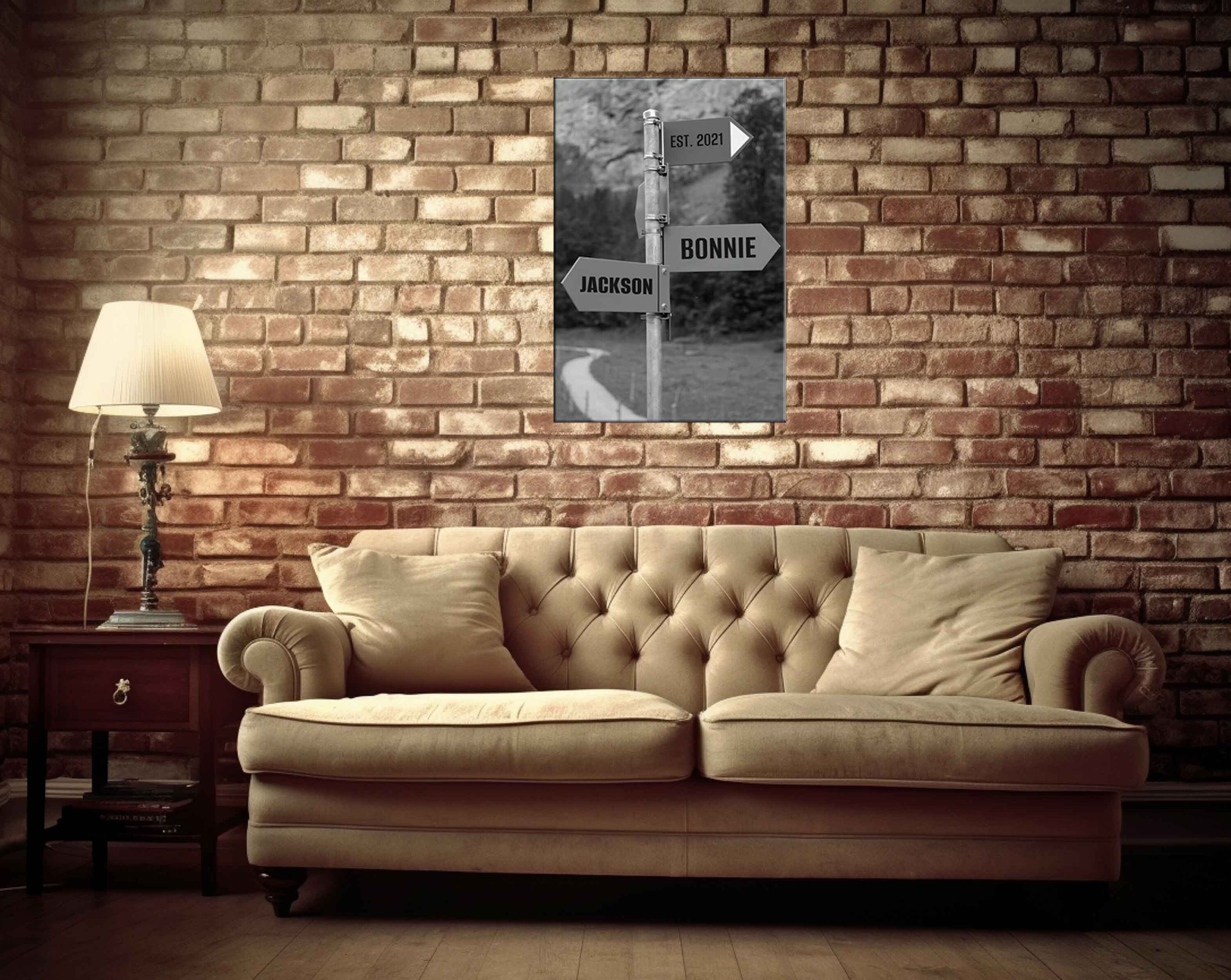 Custom Intersection Name Street Sign Canvas Vintage Valentine's Day ...