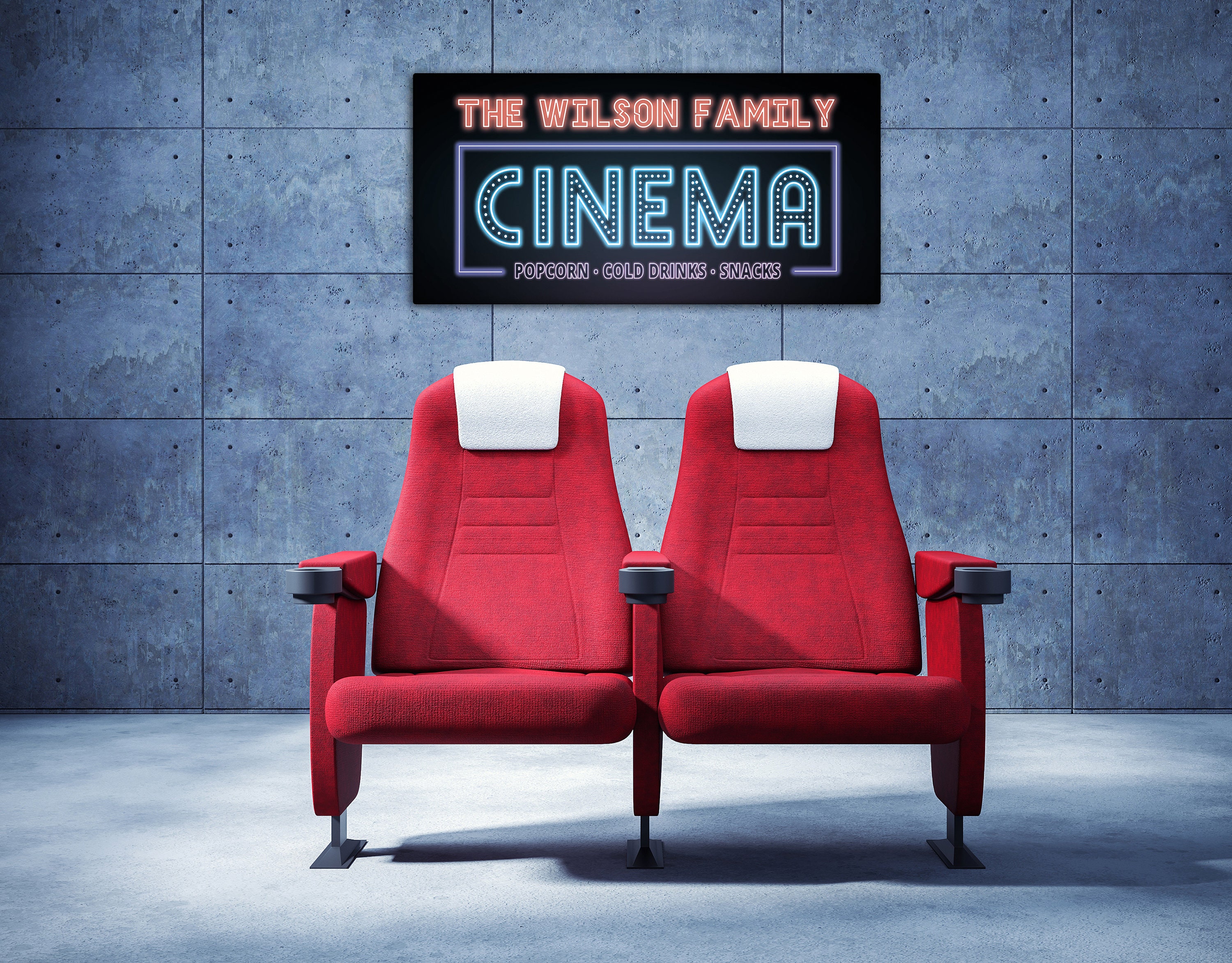 Personalized Cinema Room Sign Movie Theater Wall Decor Cinema Sign ...