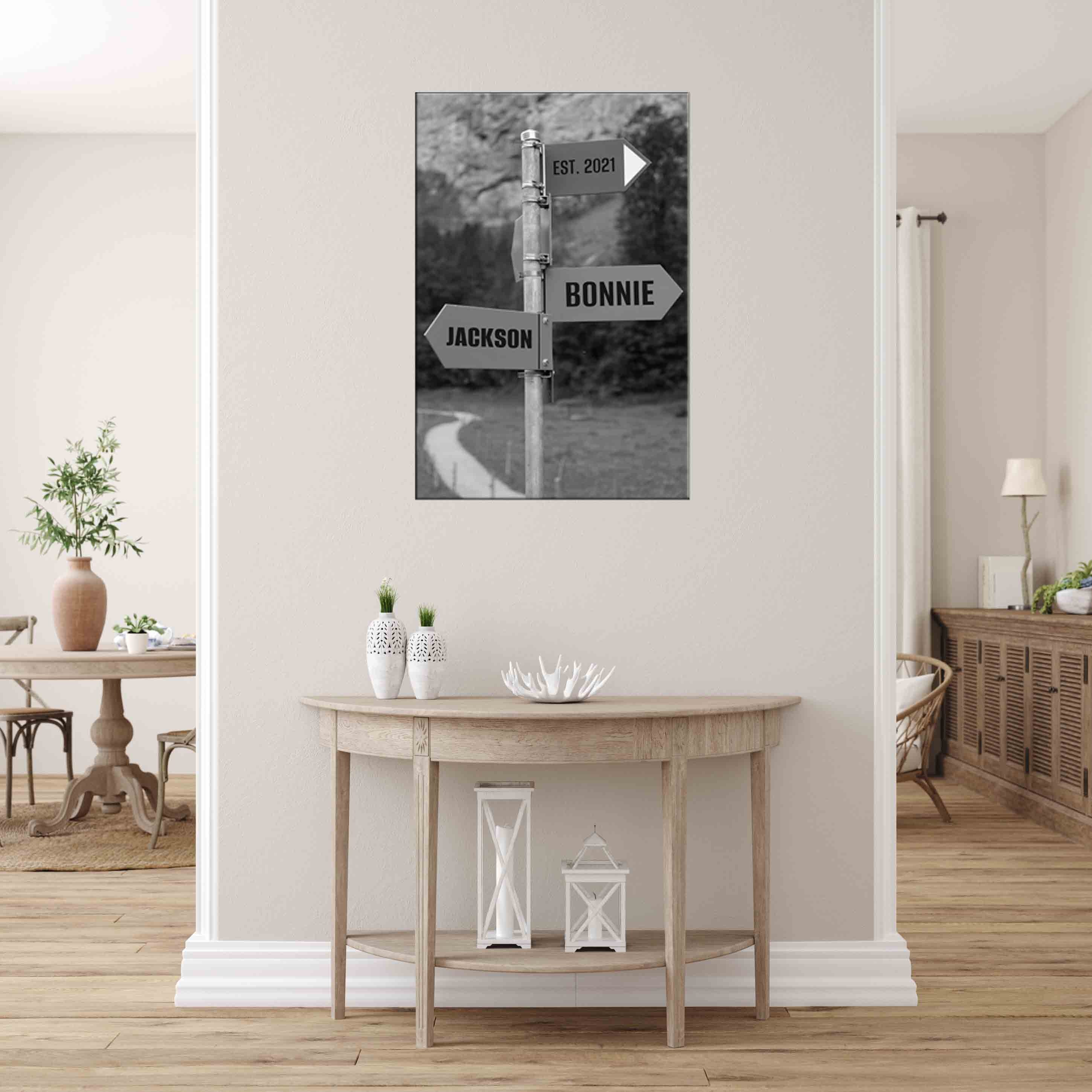 Custom Intersection Name Street Sign Canvas Vintage Valentine's Day ...