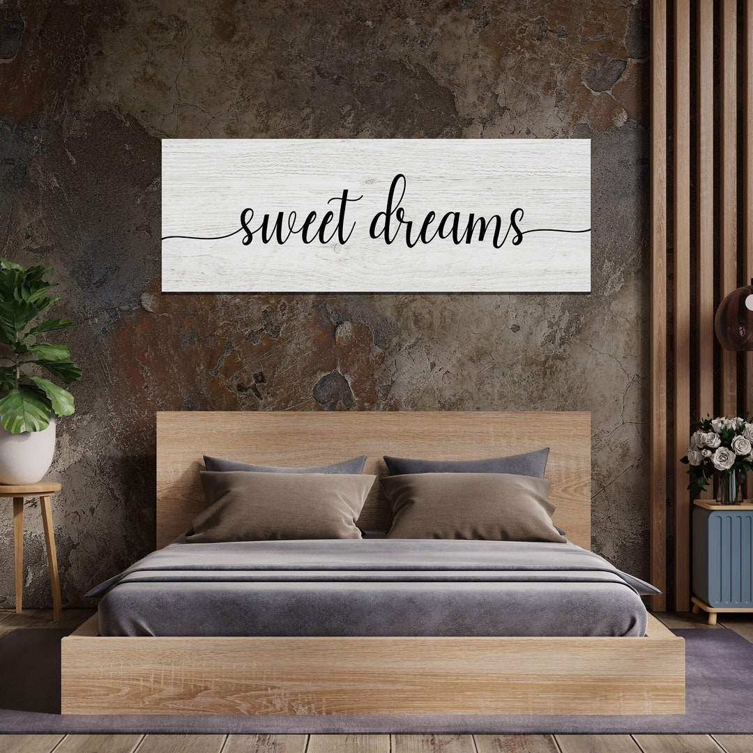 Sweet Dreams Sign Canvas Print Poster Wall Art Bedroom Decor Gift for ...