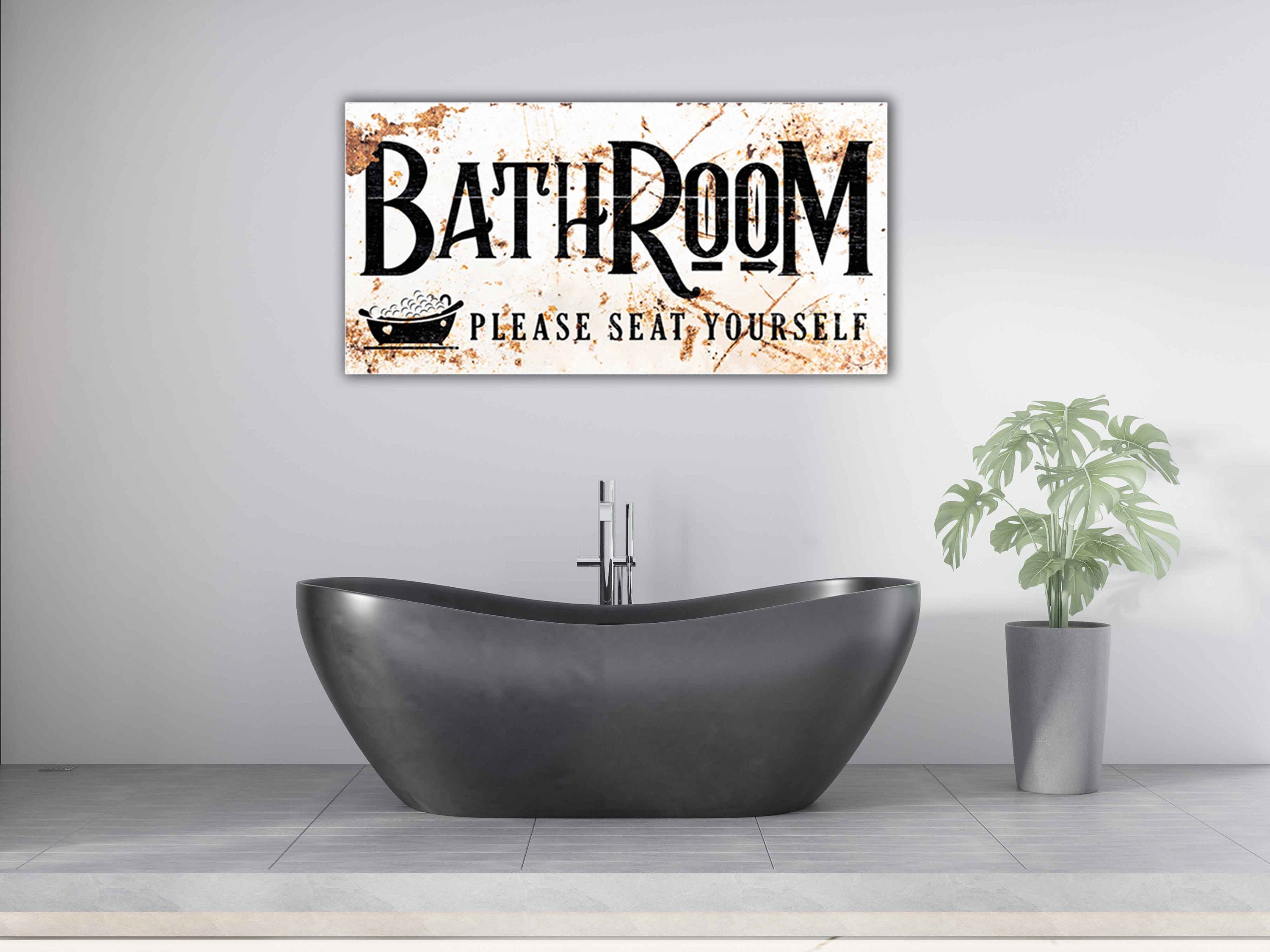 Custom Bathroom Sign Canvas Home Design Bathroom Decor New Home Gift ...