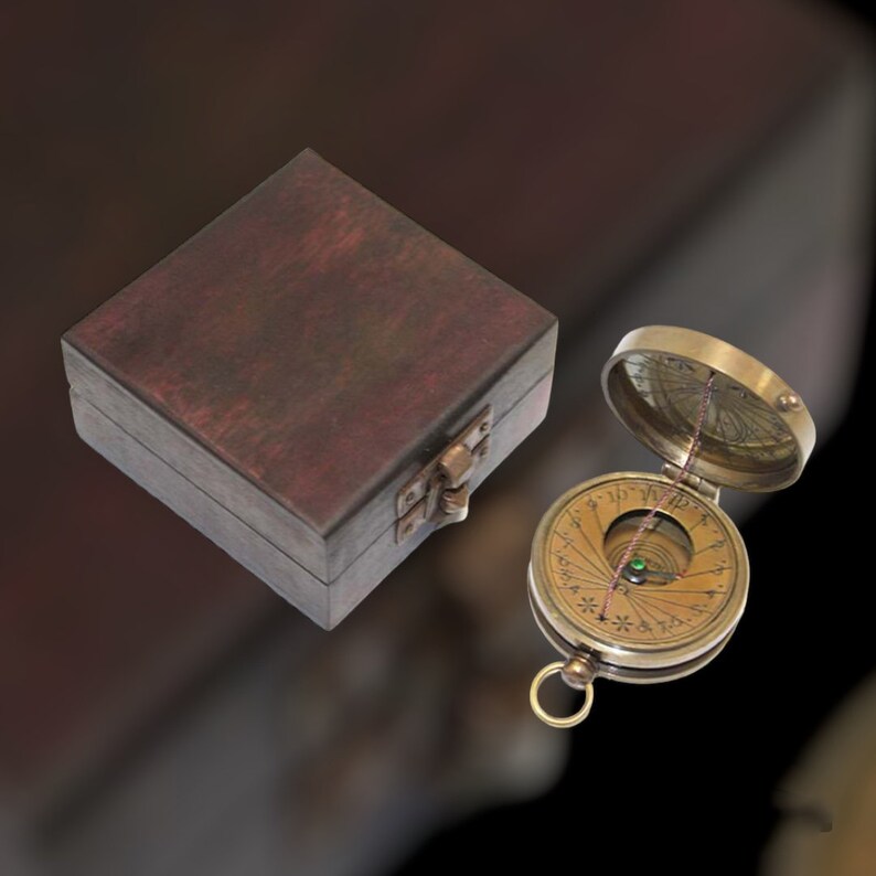 Personalized Brass Compass With Sundial, Engraved Compass, Gift for ...