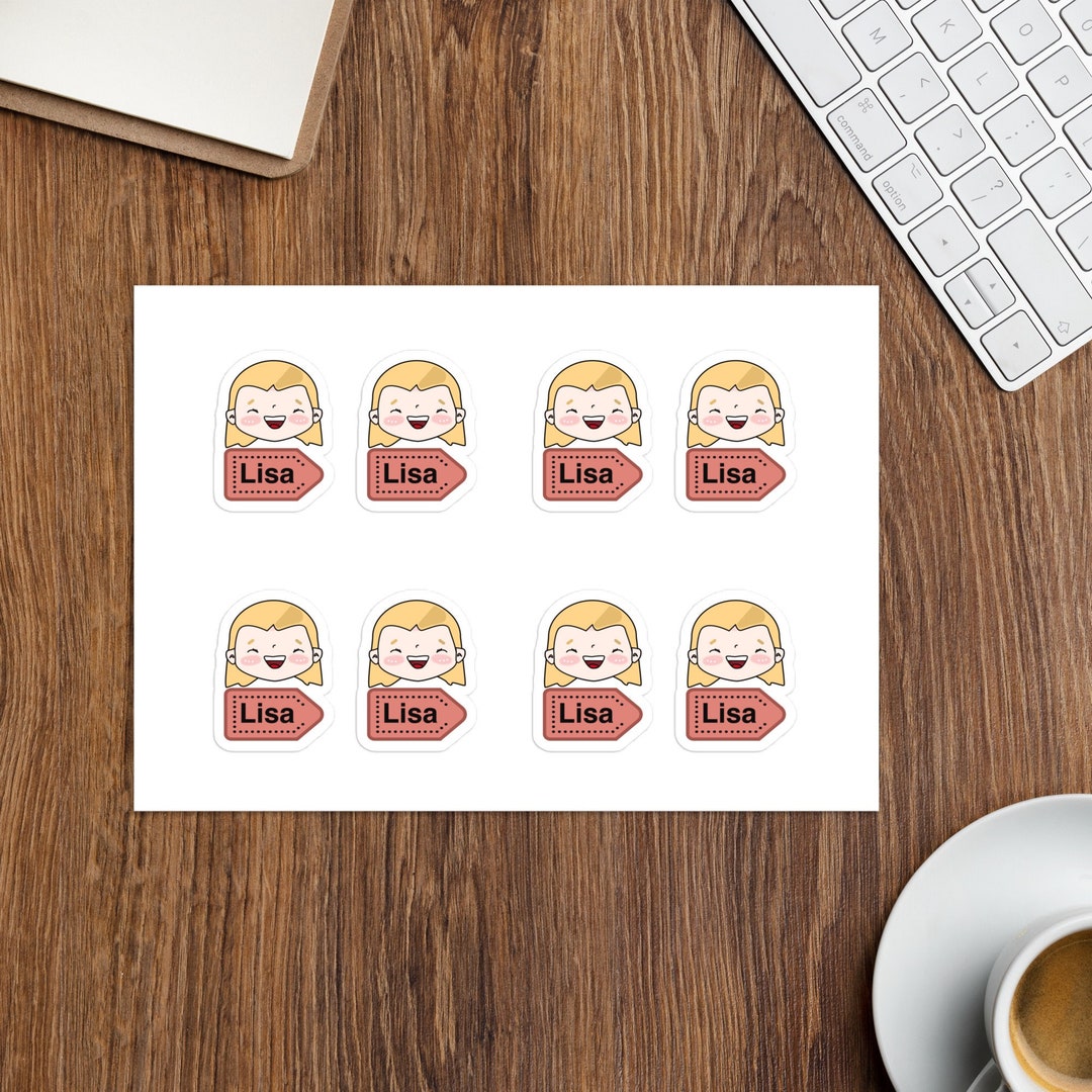 Baby Face Stickers Cute Custom Children Name Tags Labels - Etsy