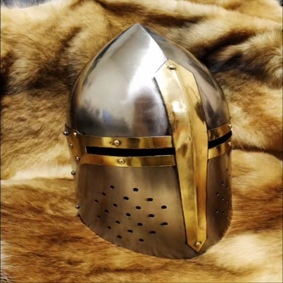 Medieval Armor Crusader Knight Pointed Barrel Helmet Yellow - Etsy