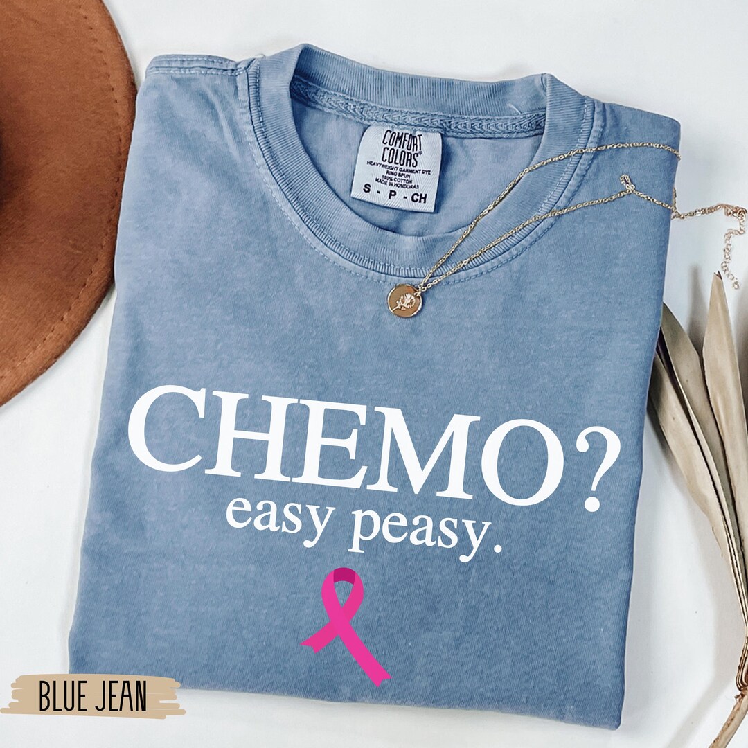 Chemo Easy Peasy, Custom Ribbon Color by Cancer Type, Breast Cancer ...