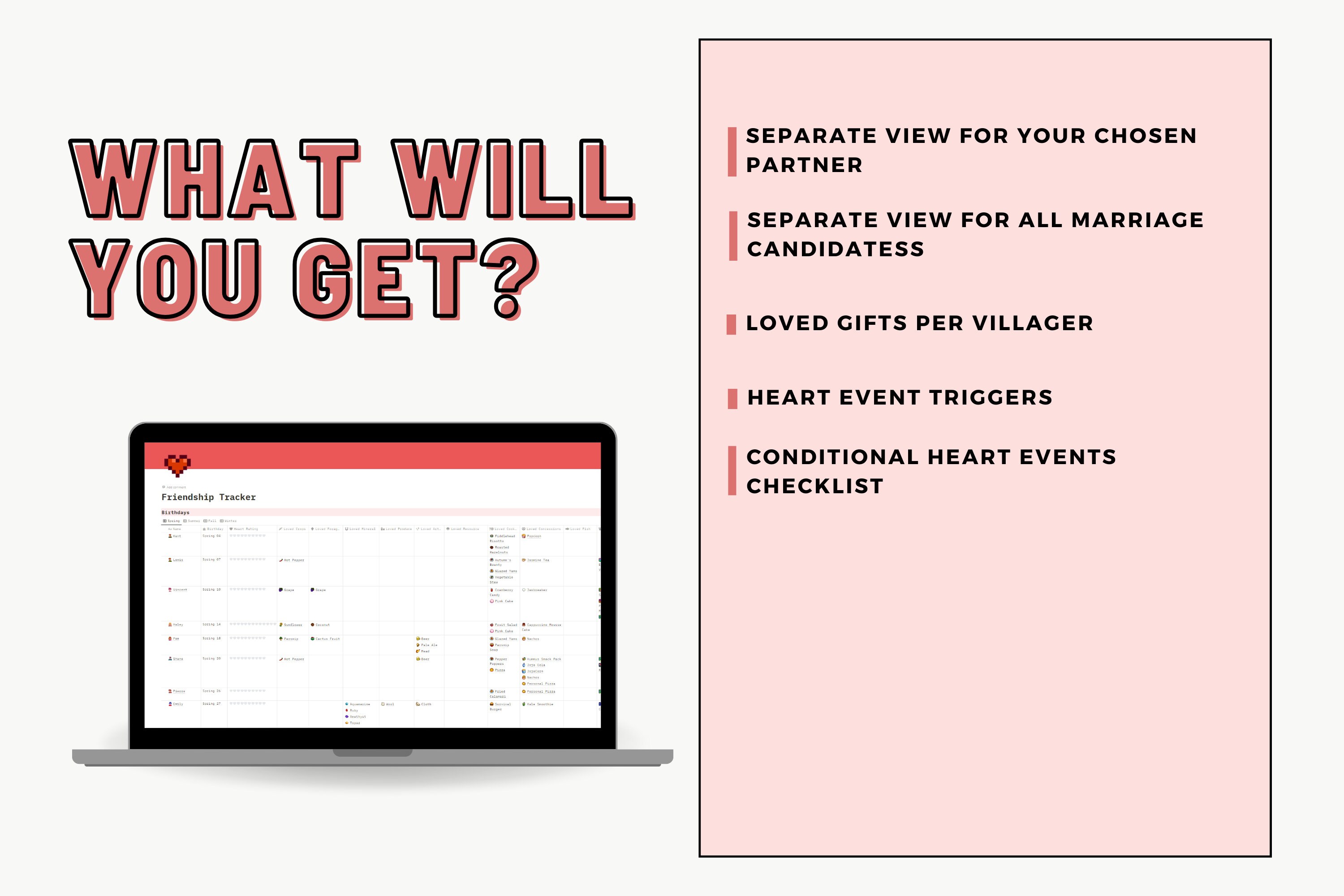 Stardew Valley Friendship Tracker: Keep Your Villager Bffs Close - Etsy