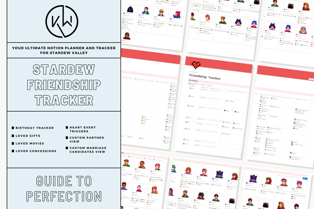 Stardew Valley Friendship Tracker: Keep Your Villager Bffs - Etsy