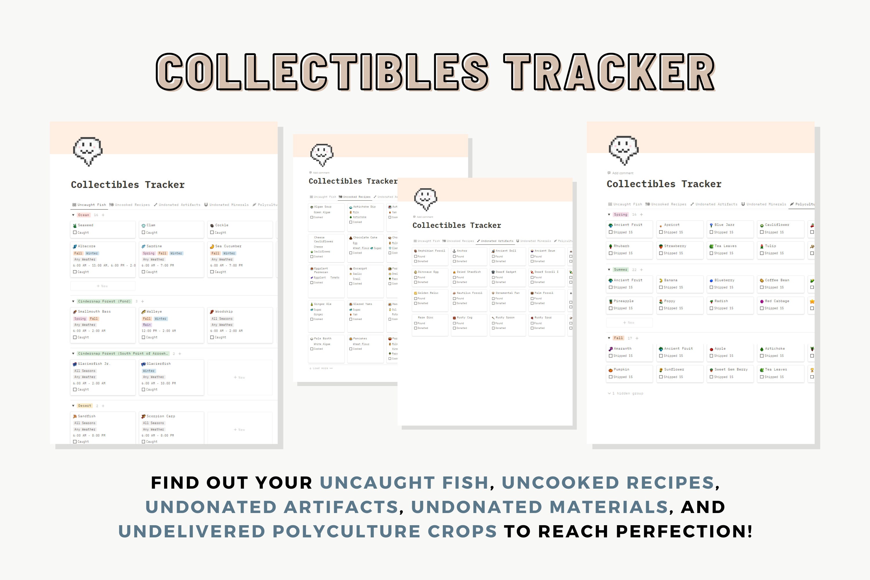Stardew Valley Collectibles Tracker: Keep Your Fish, Crops, Recipes ...