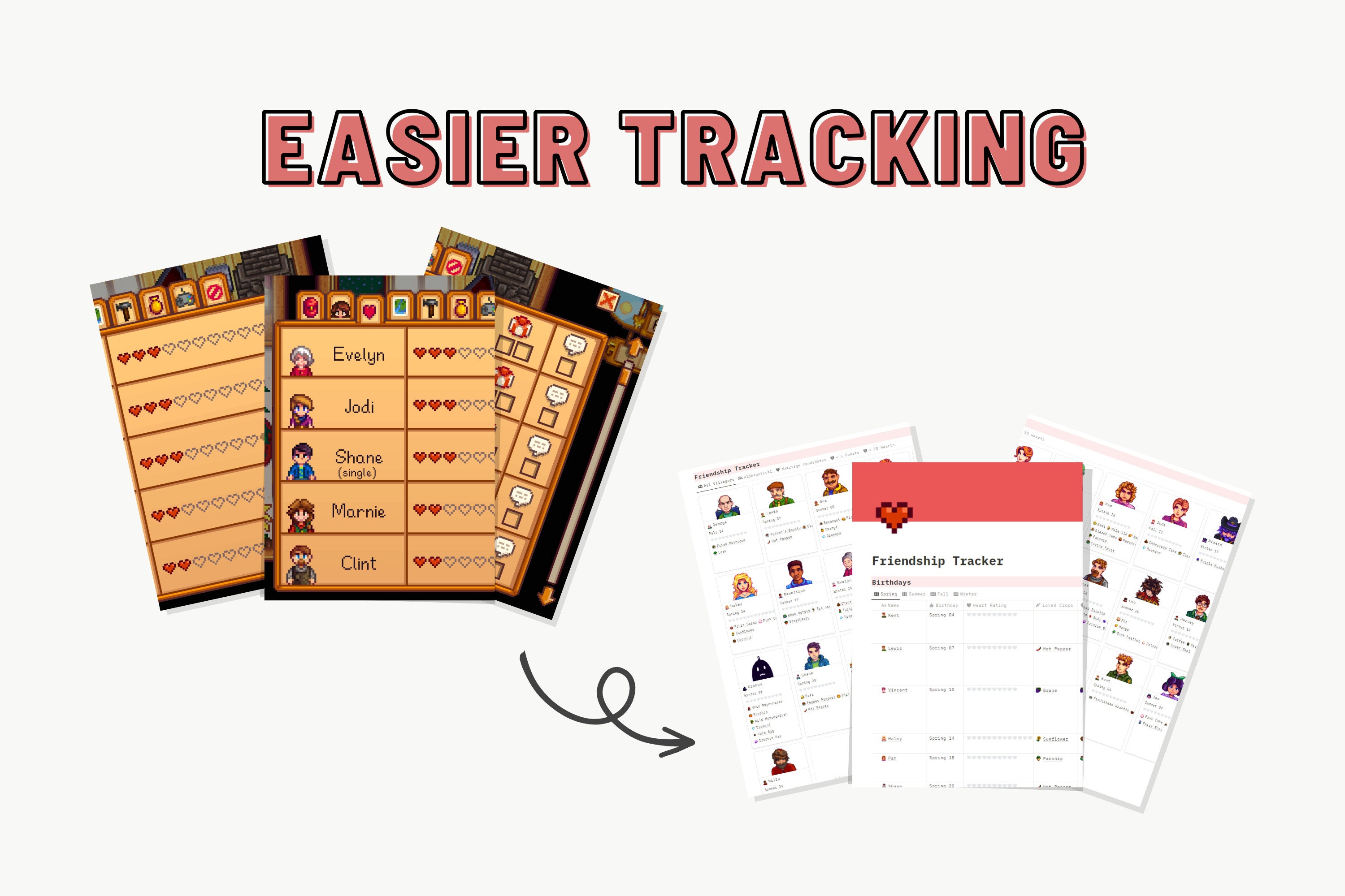 Stardew Valley Friendship Tracker: Keep Your Villager Bffs Close - Etsy