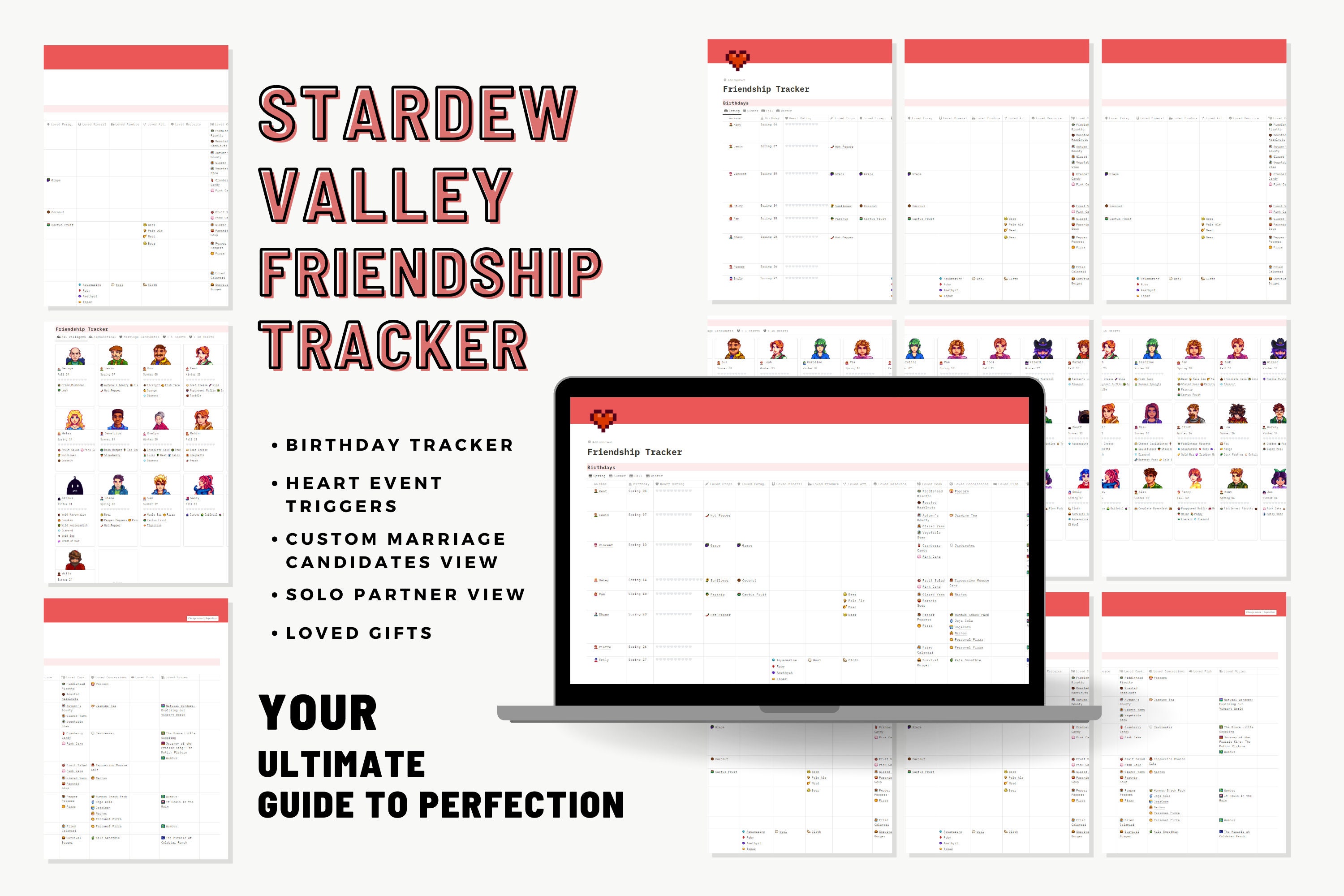 Stardew Valley Friendship Tracker: Keep Your Villager Bffs Close - Etsy ...