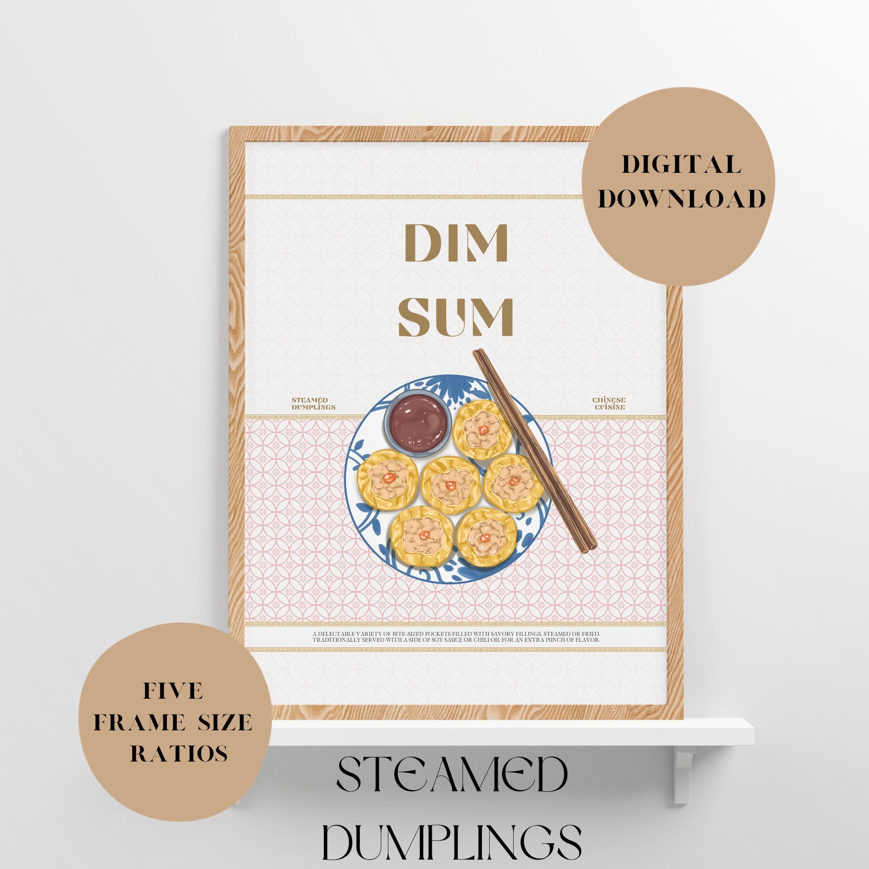 Chinese Food Dim Sum Printable Wall Art, Set of 15 Food Digital Posters ...