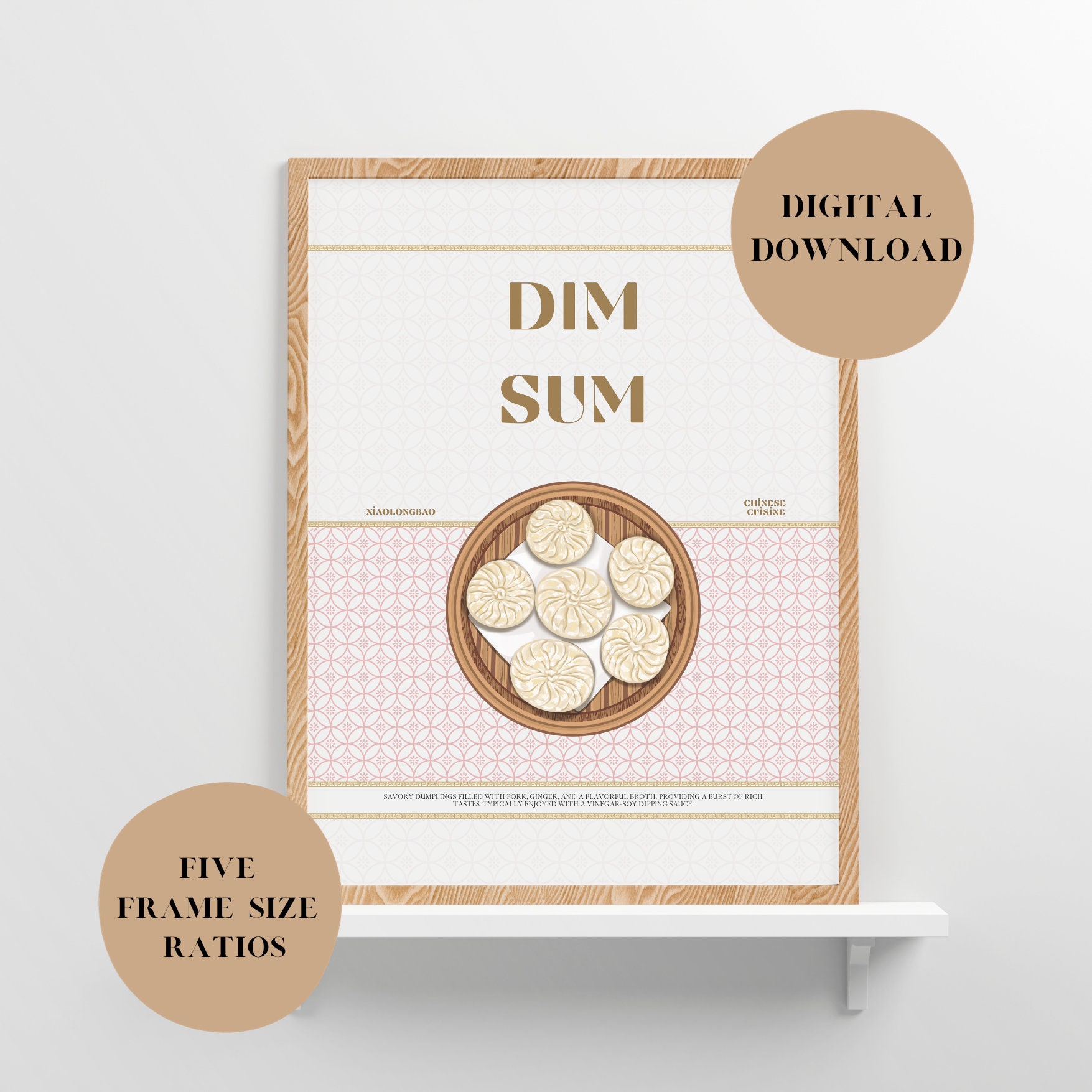 Chinese Food Dim Sum Printable Wall Art, Set of 15 Food Digital Posters ...