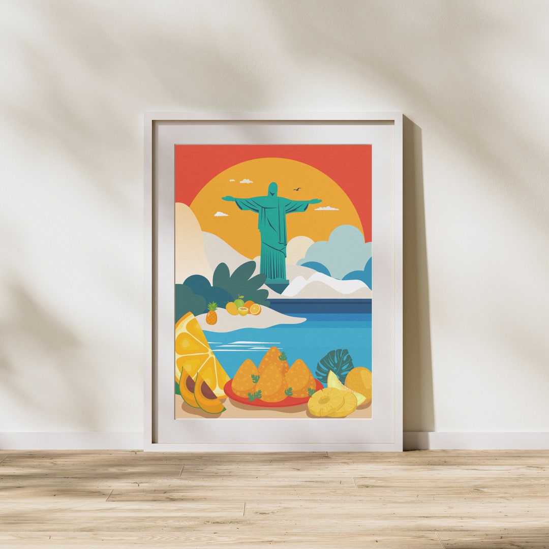 Brazil Art Print, Digital Poster, Brazilian Food Printable Wall Art ...