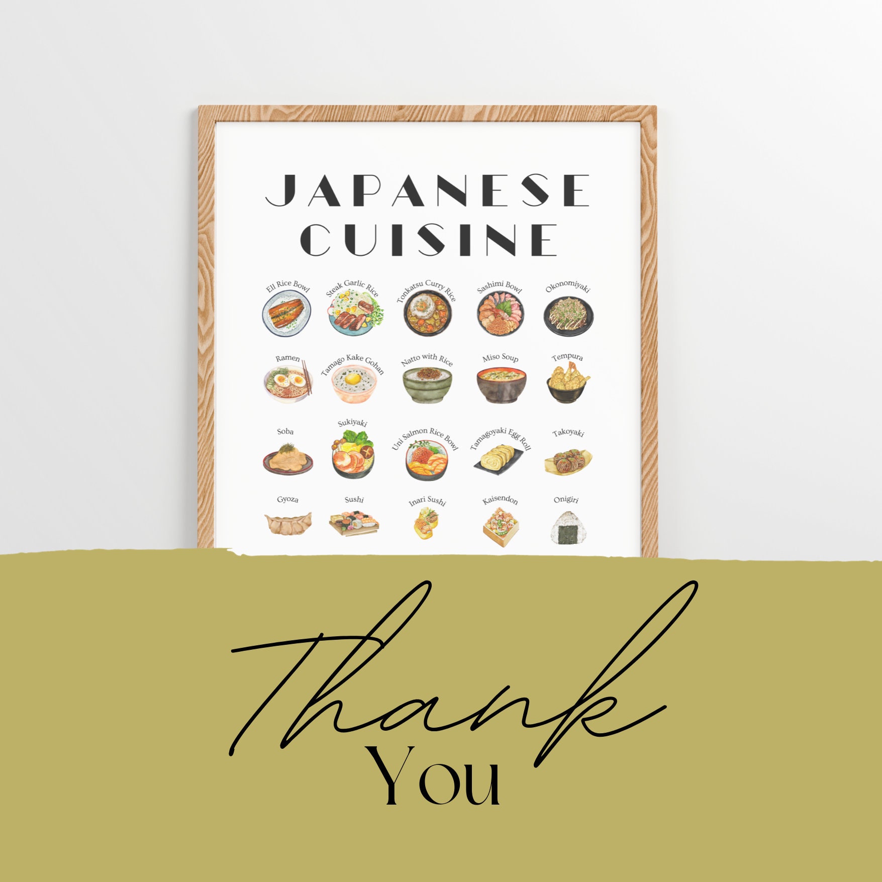 Japanese Cuisine Art Print, Digital Poster, Japanese Food Printable ...