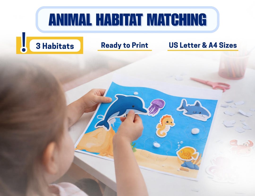 Animal and Nature Matching Game, Montessori Toddler Learning Binder ...