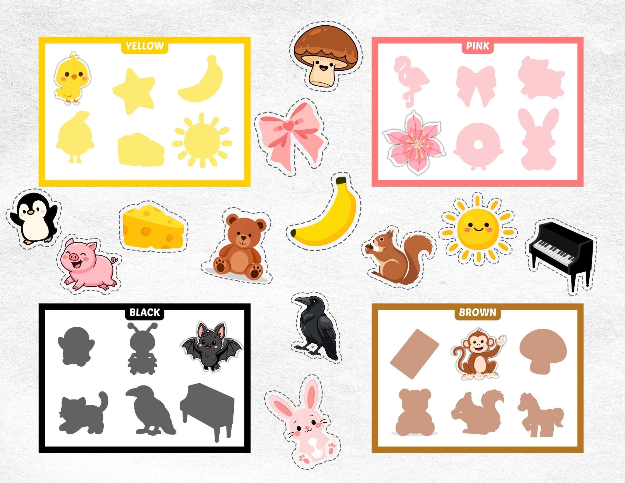 Montessori Color Sorting Activity Pages, Toddler Learning Binder ...