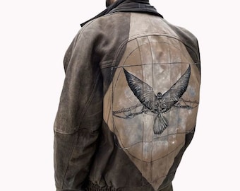 Custom Hand Painted Leather Jacket - Etsy