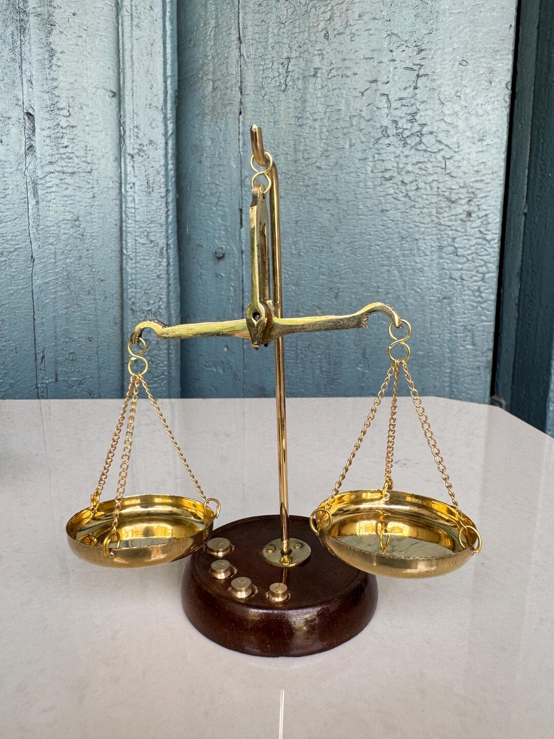 Vintage Brass Manual Balance Scale – Handcrafted Antique Weighing ...