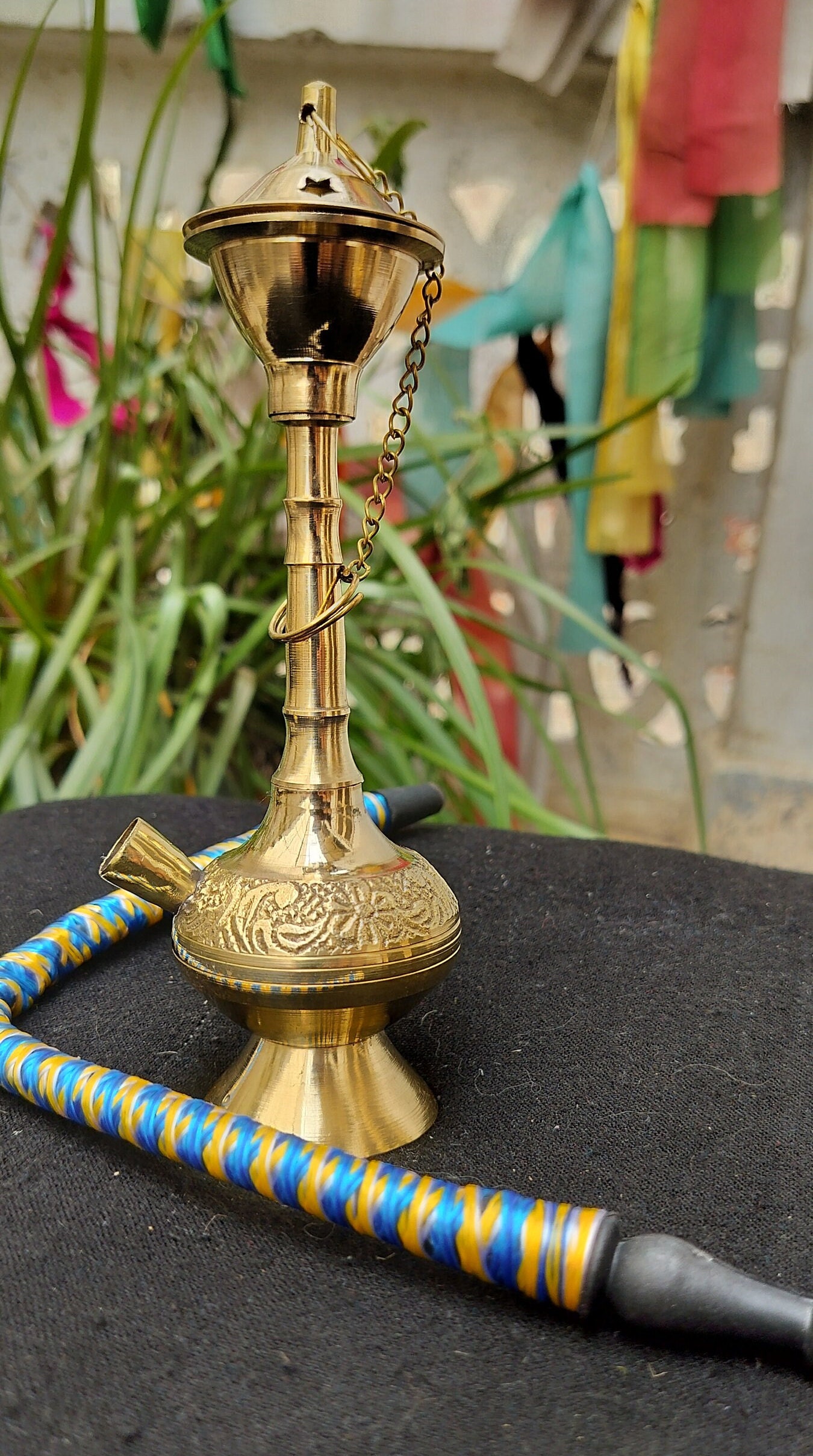 Nostalgic Hookah Miniature Antique Brass Hookah Miniature Vintage Hookah Decor Figurine Retro ...