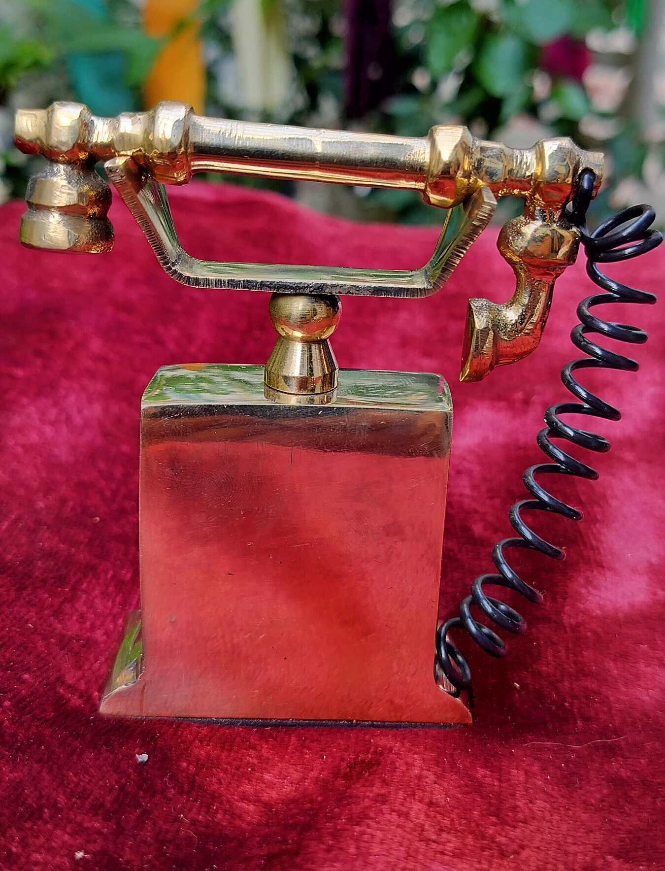 Vintage Brass Telephone Miniature Retro Dial Telephone - Etsy