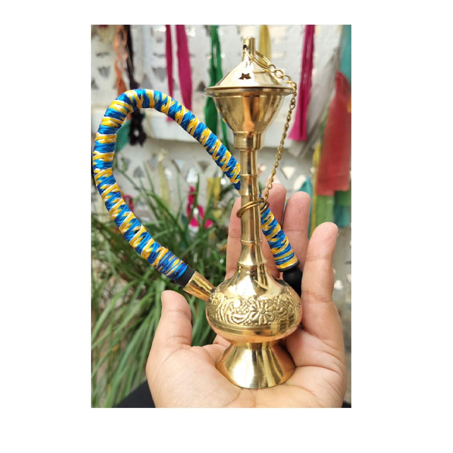Nostalgic Hookah Miniature Antique Brass Hookah Miniature Vintage ...