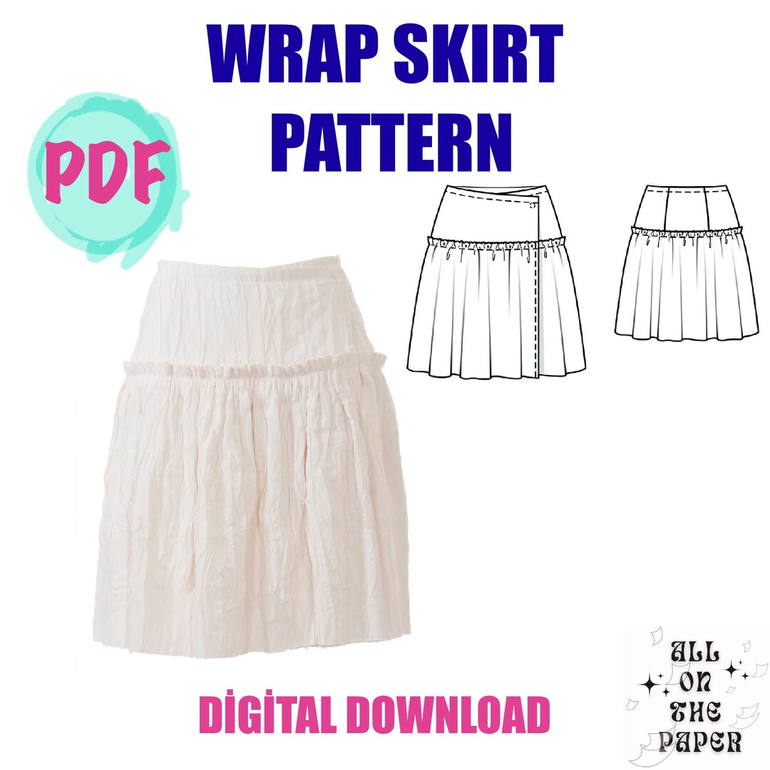 Easy Wrap Skirt Sewing Pattern Pdf 36-38-40-42-44 Size Shorts Pdf ...
