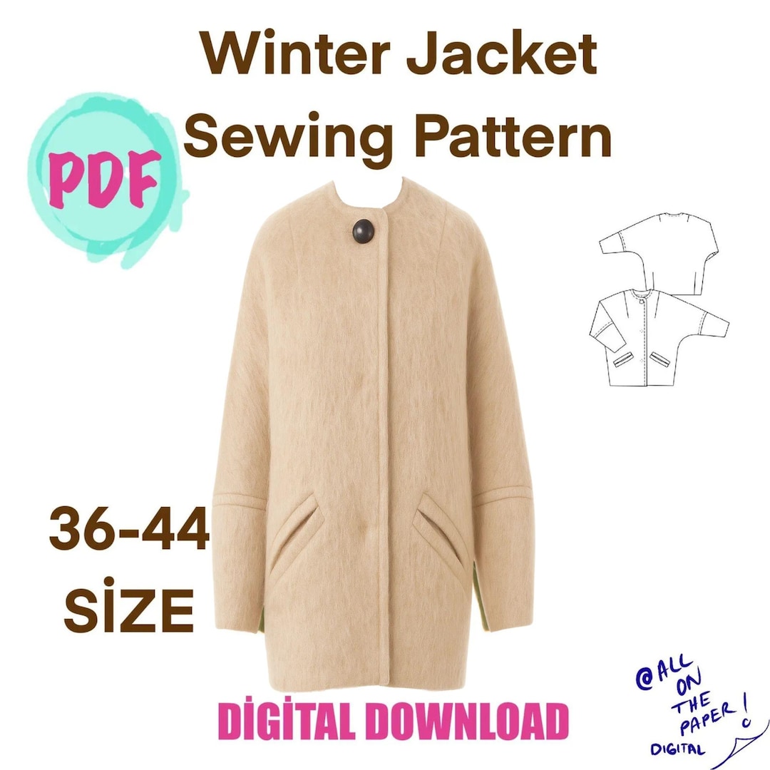 Winter Jacket PDF Sewing Pattern: Sizes 36-44 (digital Download) - Etsy