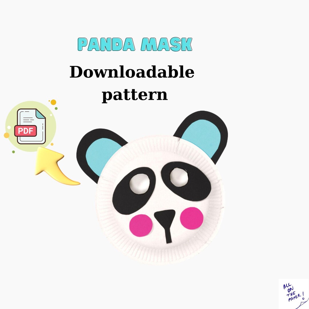 Panda Mask PDF Template – Printable Animal Craft for Kids – DIY Party ...