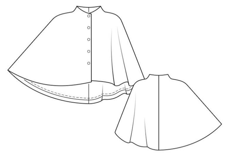 Women’s Cape PDF Sewing Pattern – Lined Faux Fur Cape With Buttons ...