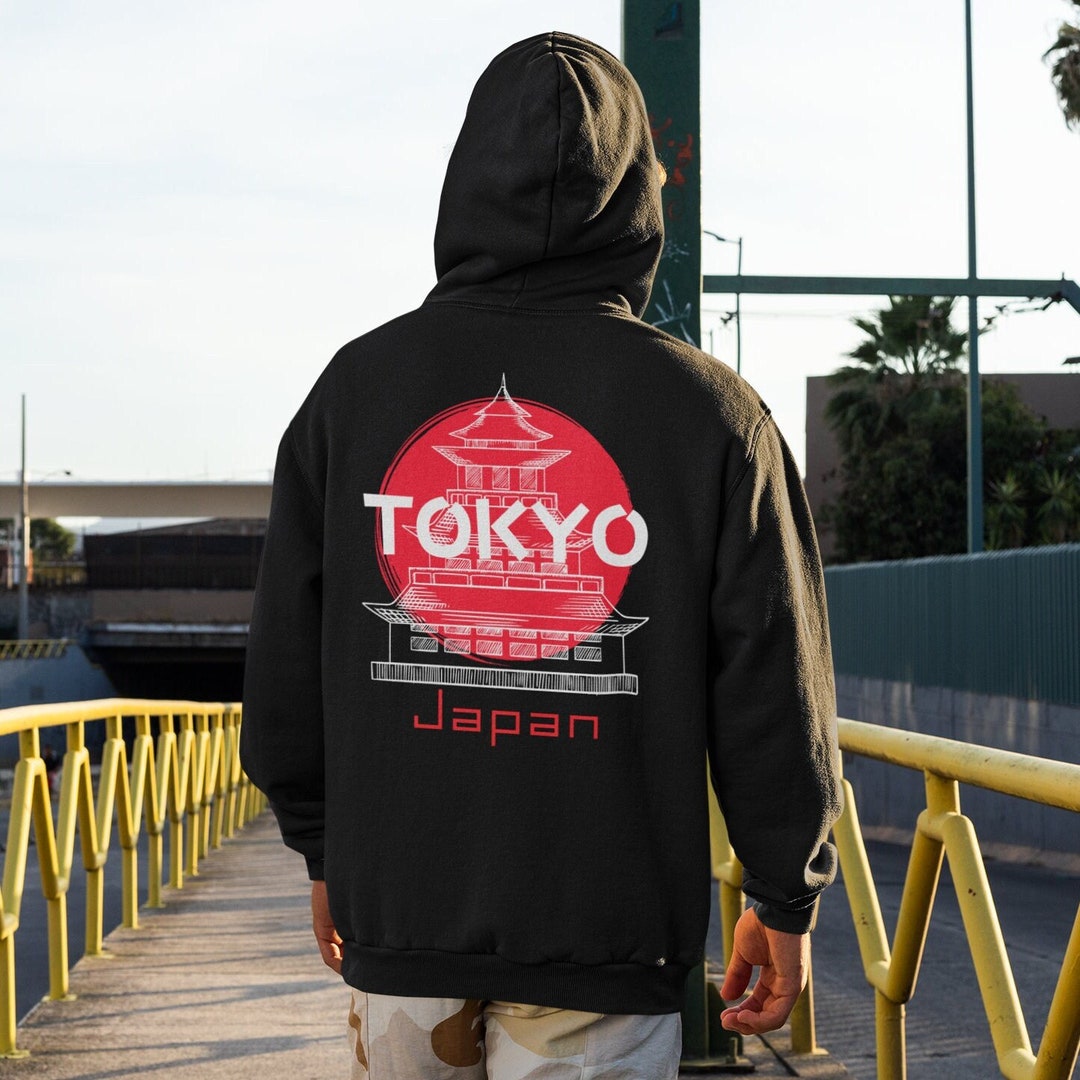 Tokyo Japan Graphic Hoodie Black Unisex Streetwear Back Design ...
