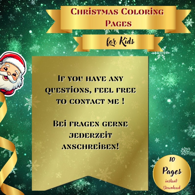 Christmas Coloring Pages for Kids Digital Coloring Pages Kids Activity ...