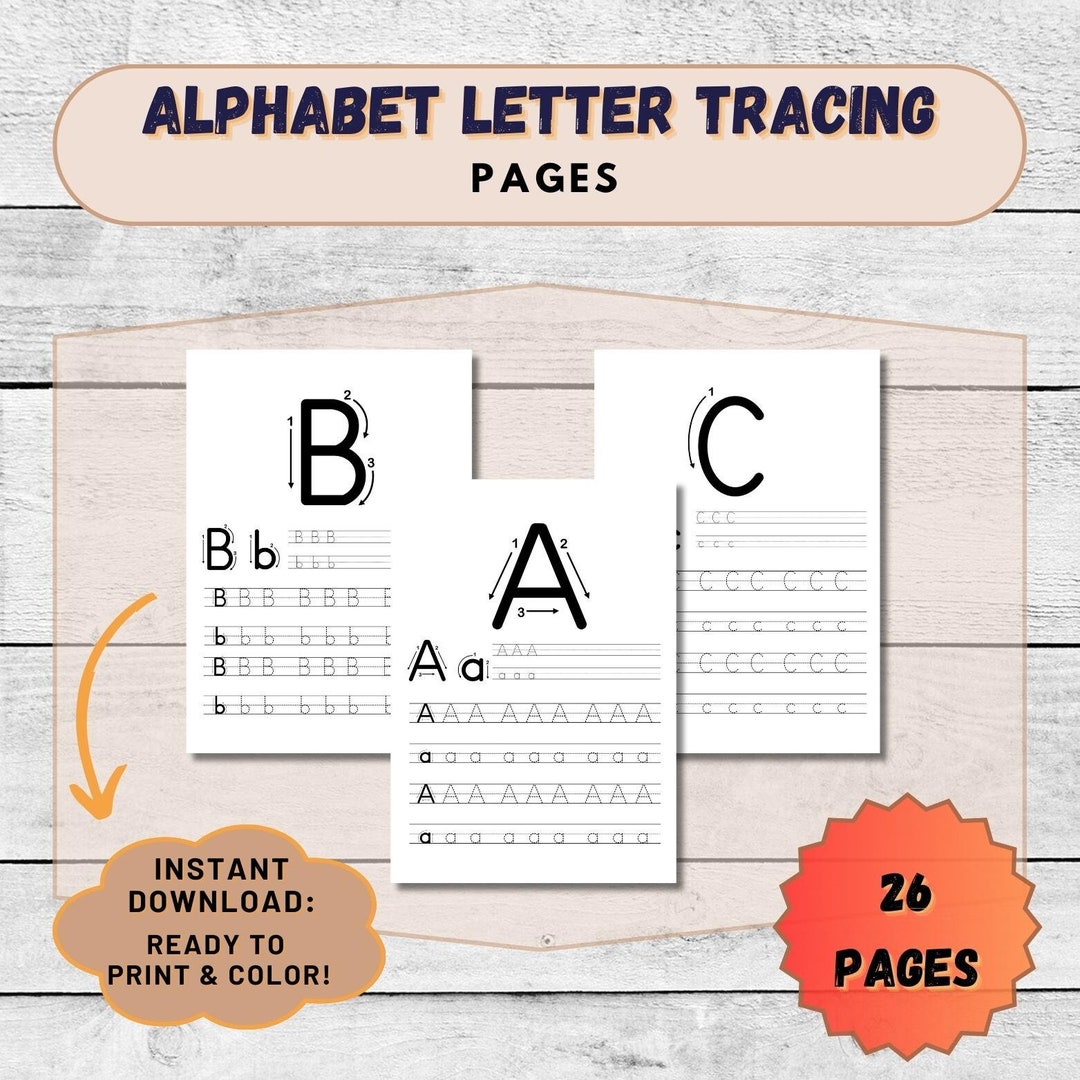 Alphabet Letter Tracing Sheets, Handwriting Exercises for Students ...