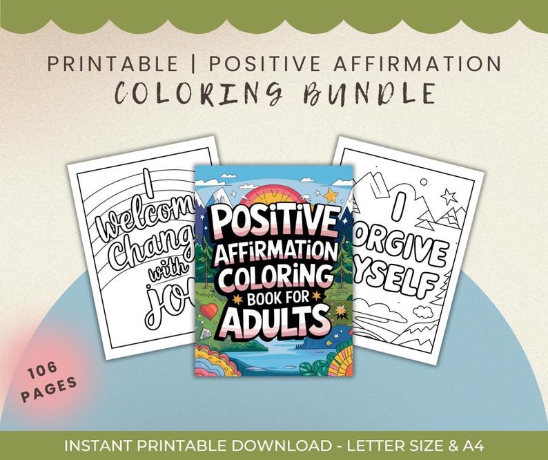 Positive Affirmation Coloring Book: 106 Pages With Self-love ...