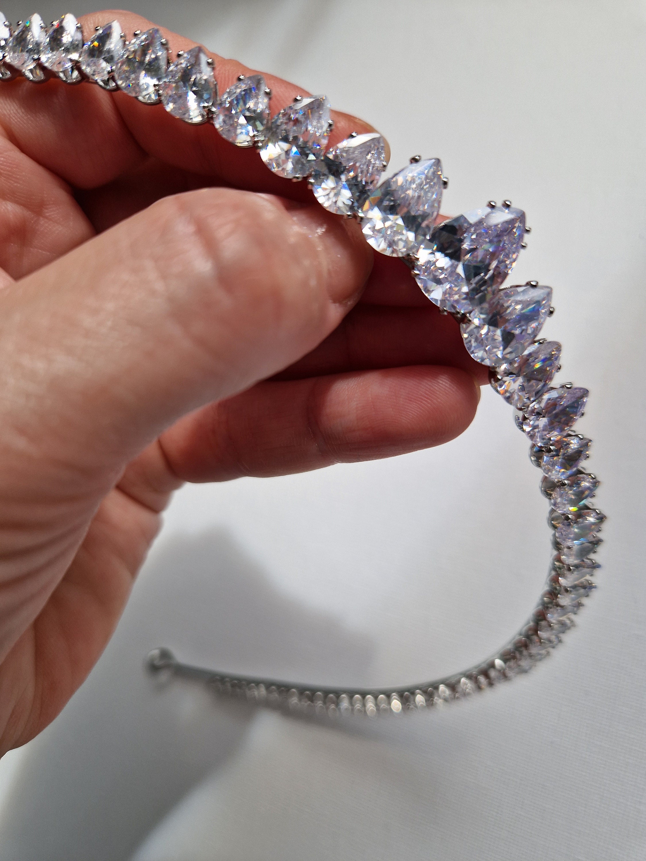 Bridal Tiara With Cubic Zirconia Water Droplets Lengthened - Etsy