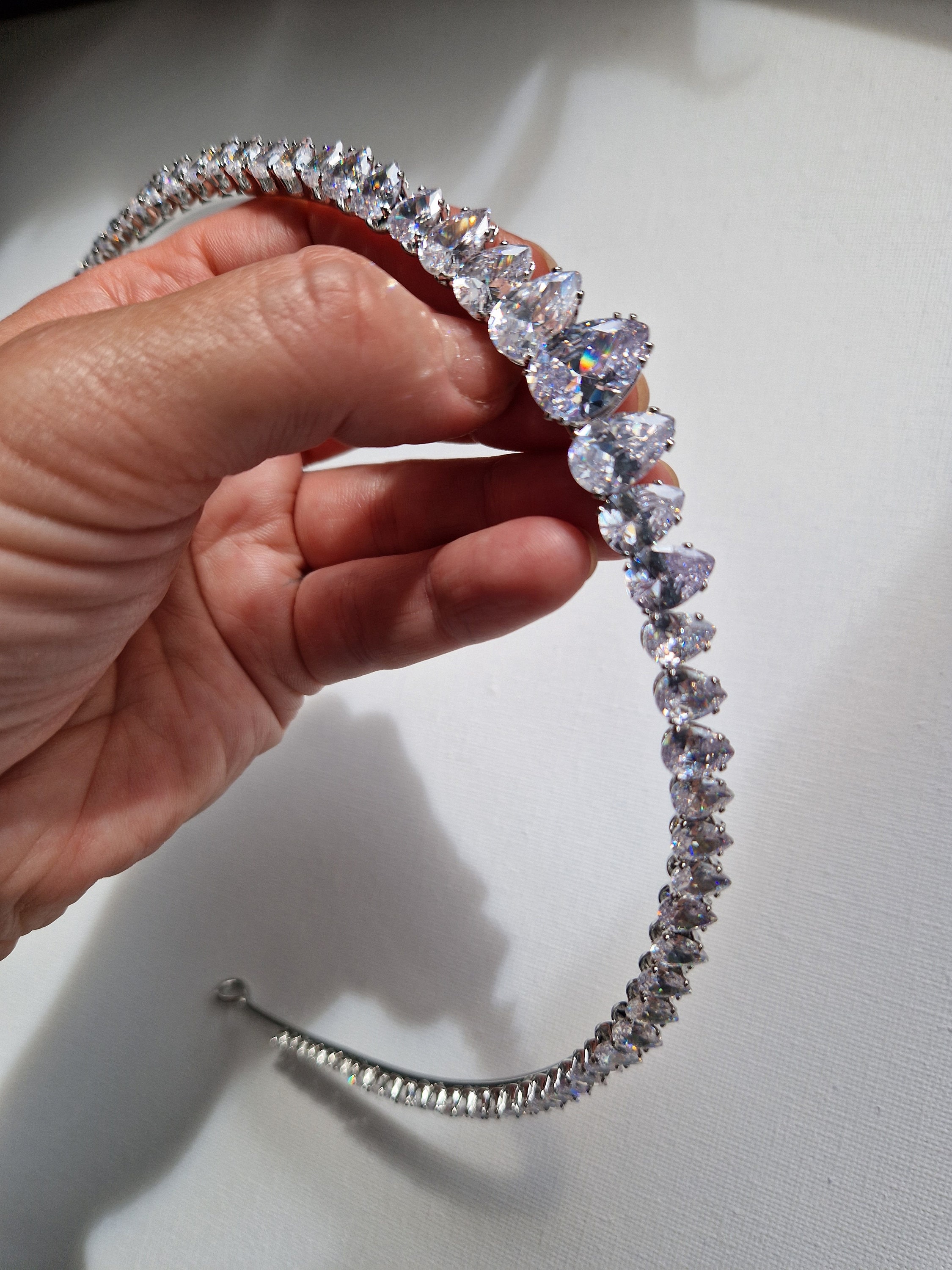 Bridal Tiara With Cubic Zirconia Water Droplets Lengthened - Etsy