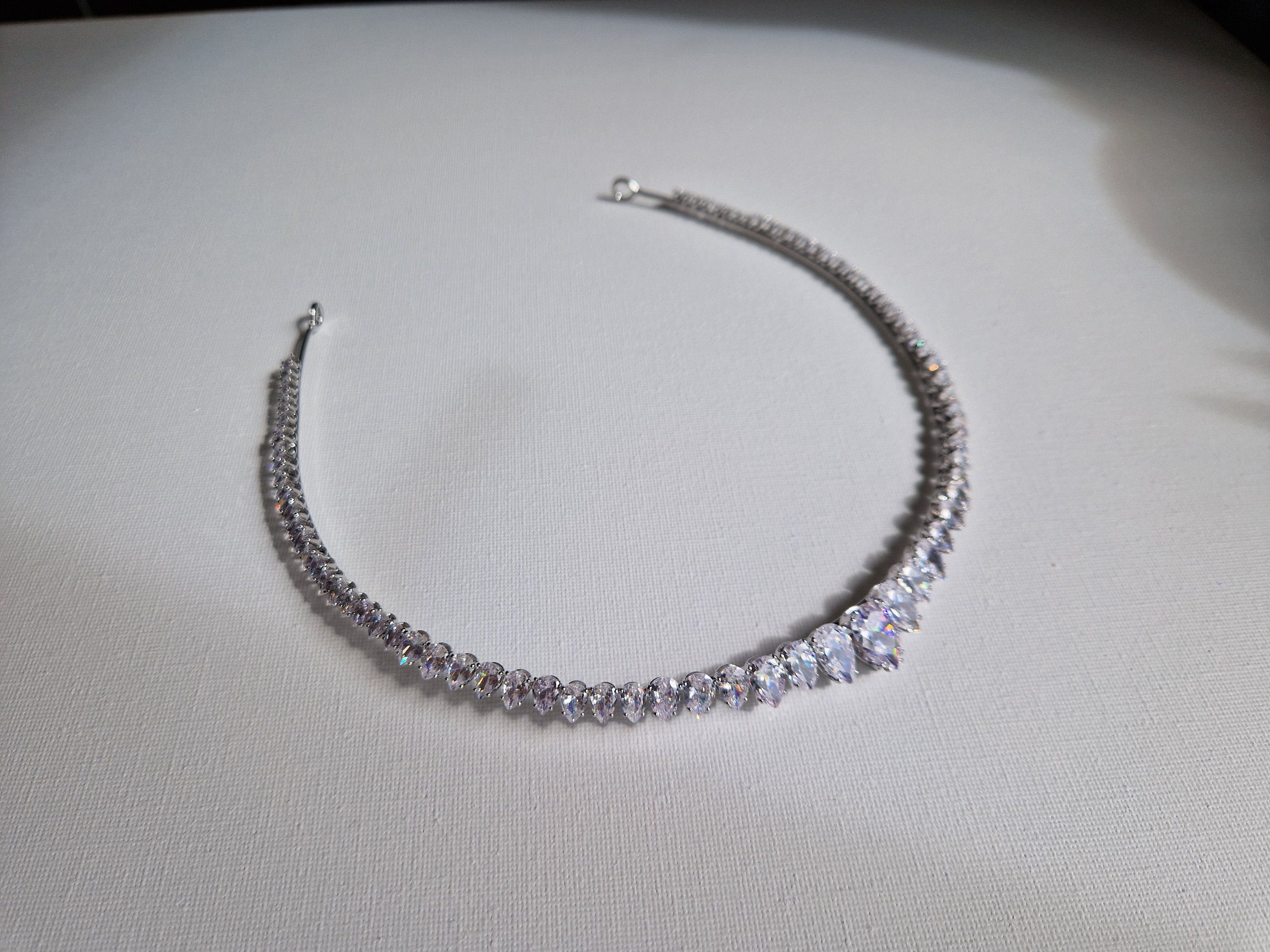 Bridal Tiara With Cubic Zirconia Water Droplets Lengthened - Etsy